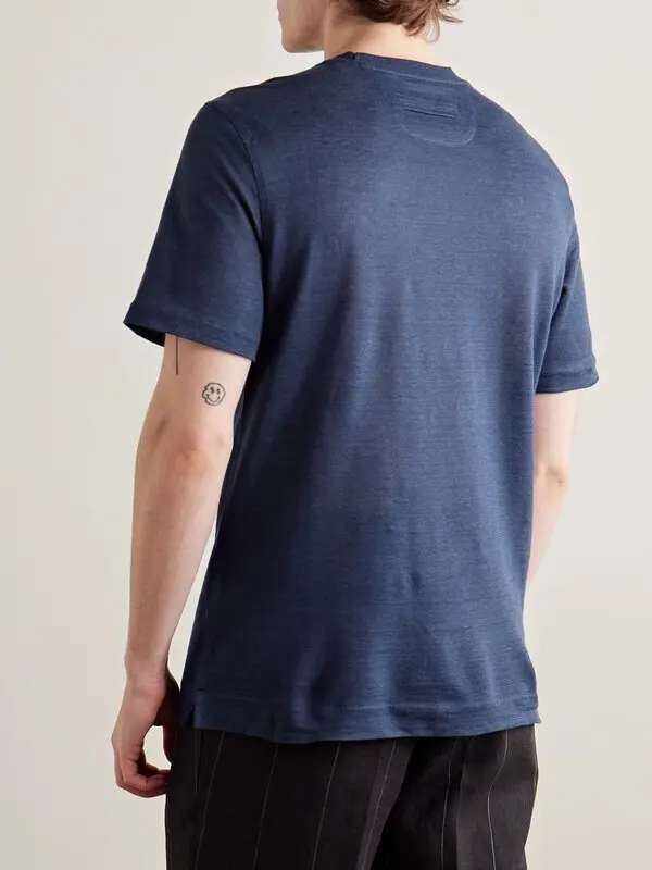 Zegna Oasi Linen T-shirt - Blue
