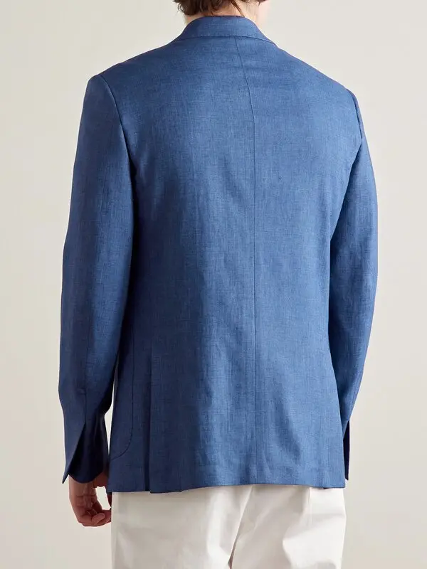 Zegna Oasi Linen Suit Jacket - Blue