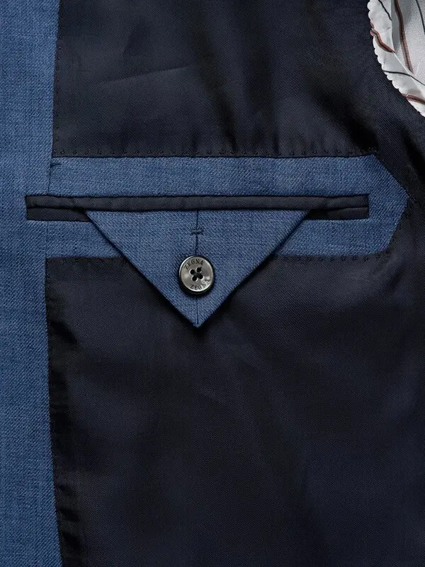 Zegna Oasi Linen Suit Jacket - Blue