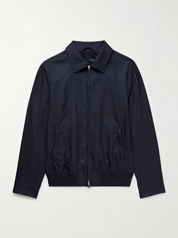 Thom Sweeney Wool Bomber Jacket - Blue
