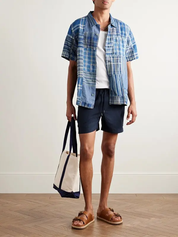 Onia Air Straight-leg Linen And Lyocell-blend Drawstring Shorts - Blue