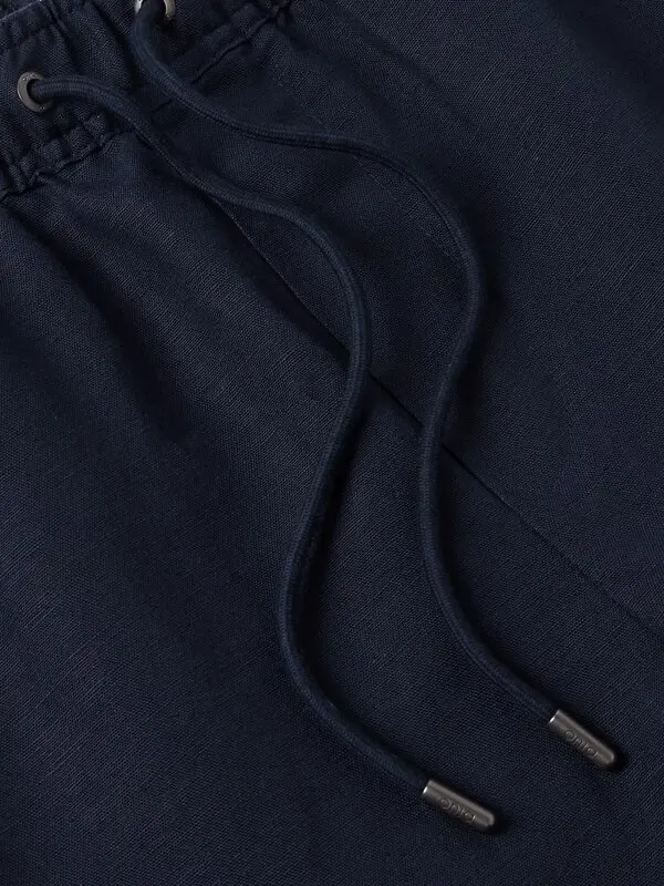 Onia Air Straight-leg Linen And Lyocell-blend Drawstring Shorts - Blue