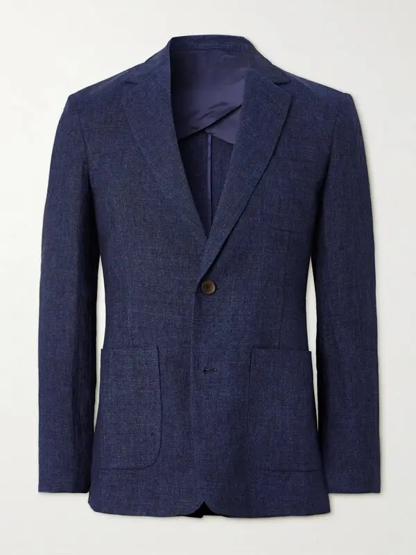 Mr P. Unstructured Linen-chambray Suit Jacket