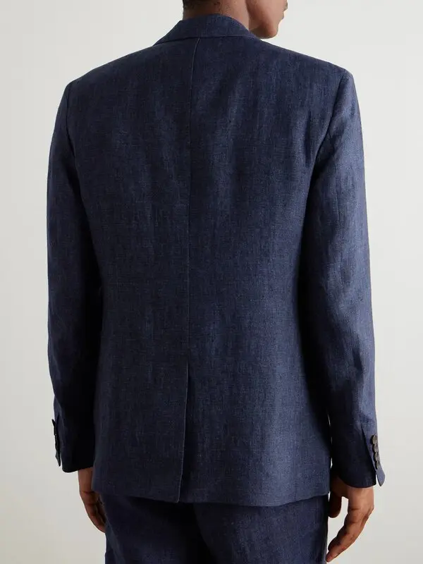 Mr P. Unstructured Linen-chambray Suit Jacket