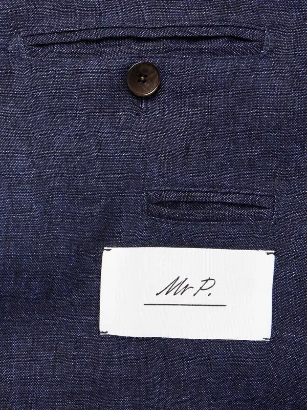 Mr P. Unstructured Linen-chambray Suit Jacket