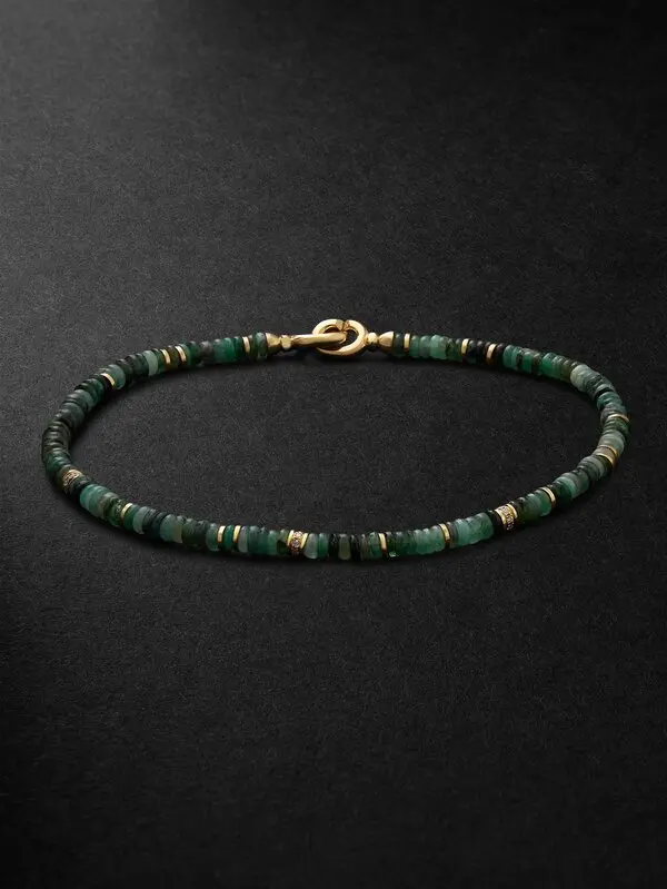 M. Cohen 18-karat Gold, Emerald, And Diamond Bracelet - Green