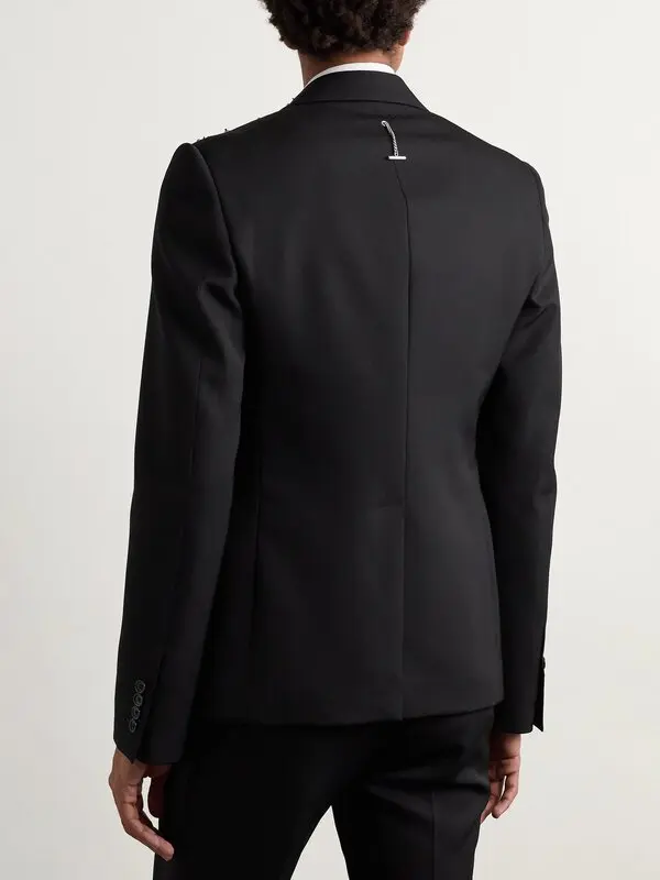 Alexander McQueen Slim-fit Crystal-embellished Wool Blazer