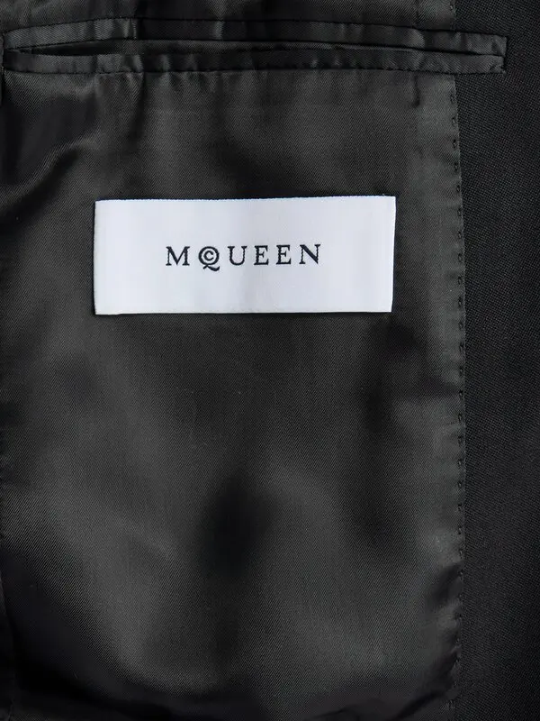 Alexander McQueen Slim-fit Crystal-embellished Wool Blazer