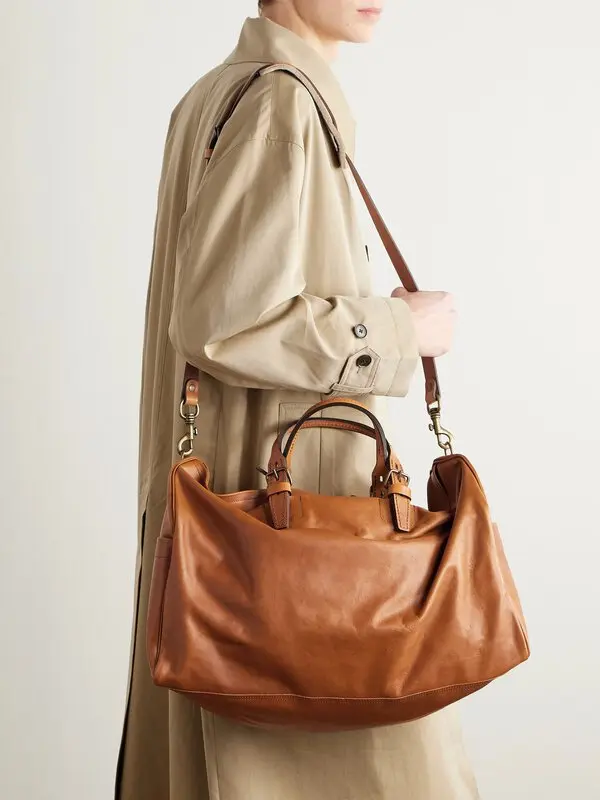BLEU DE CHAUFFE Leather Duffle Weekend Bag