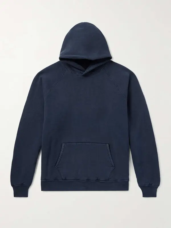A.Presse Cotton-Jersey Vintage Sweat Hoodie - Navy | Editorialist