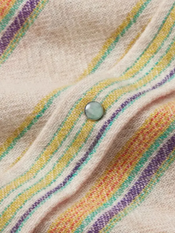 GOD'S TRUE CASHMERE Ruler Striped Recycled-cashmere And Wool-blend Gauze Shirt