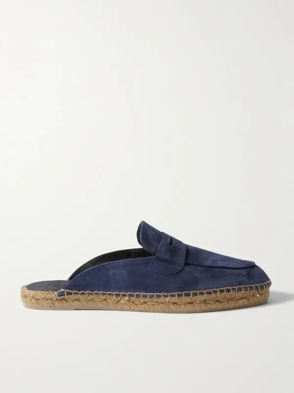CastaÑer Nando Suede Backless Espadrilles - Blue