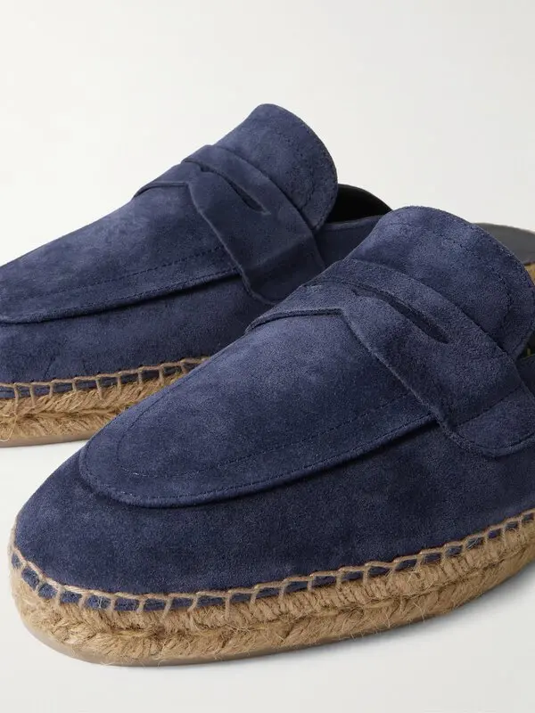 CastaÑer Nando Suede Backless Espadrilles - Blue