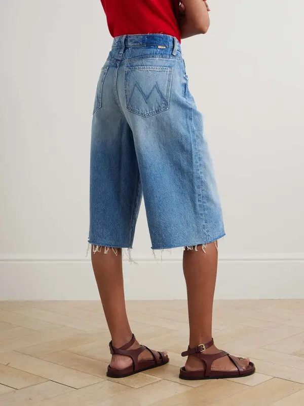 MOTHER The Whole Lot Fray Denim Shorts