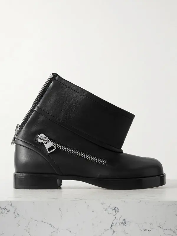JW Anderson Zip-detailed Leather Ankle Boots