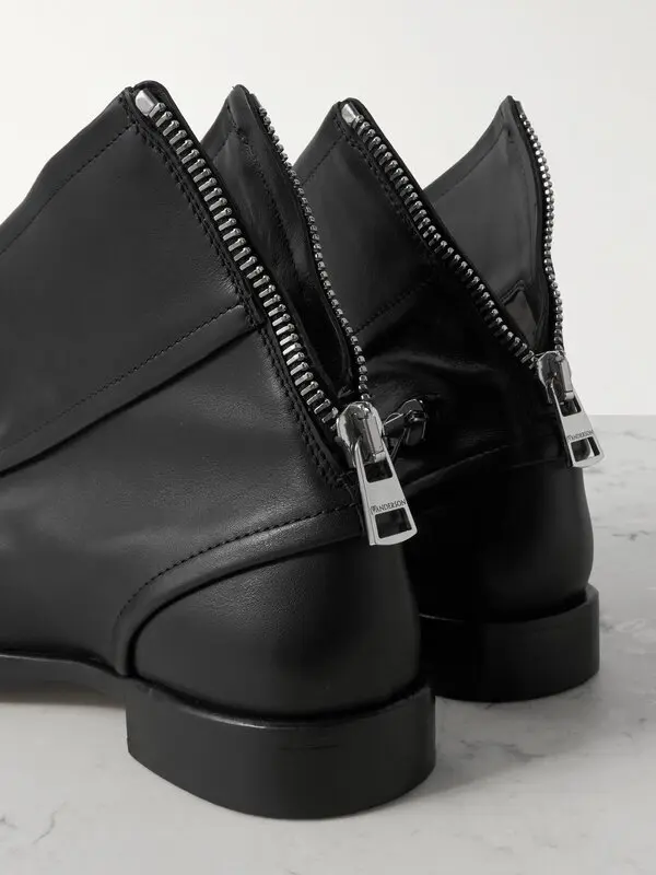 JW Anderson Zip-detailed Leather Ankle Boots