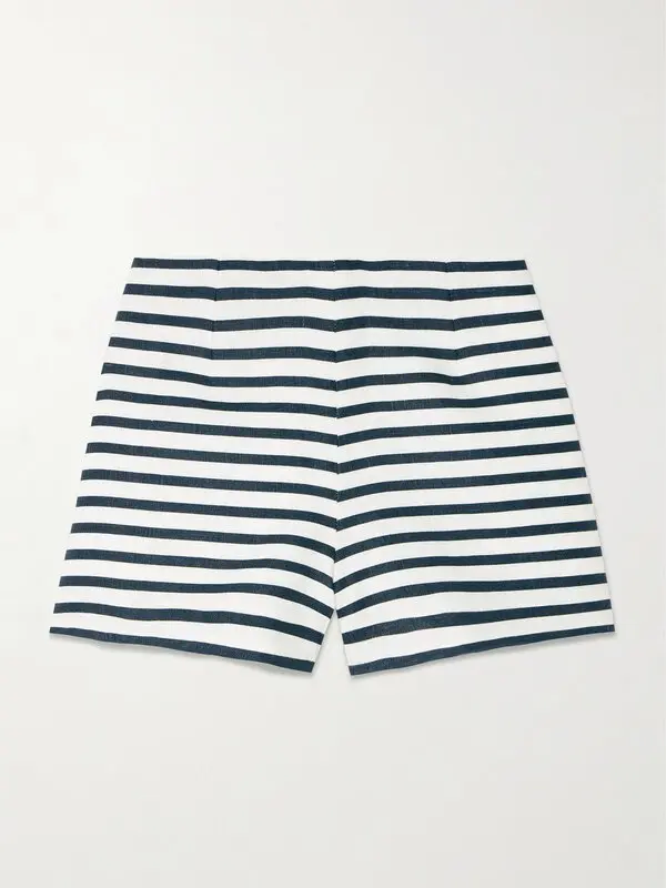 Faithfull The Brand Lila Striped Linen Shorts - Blue