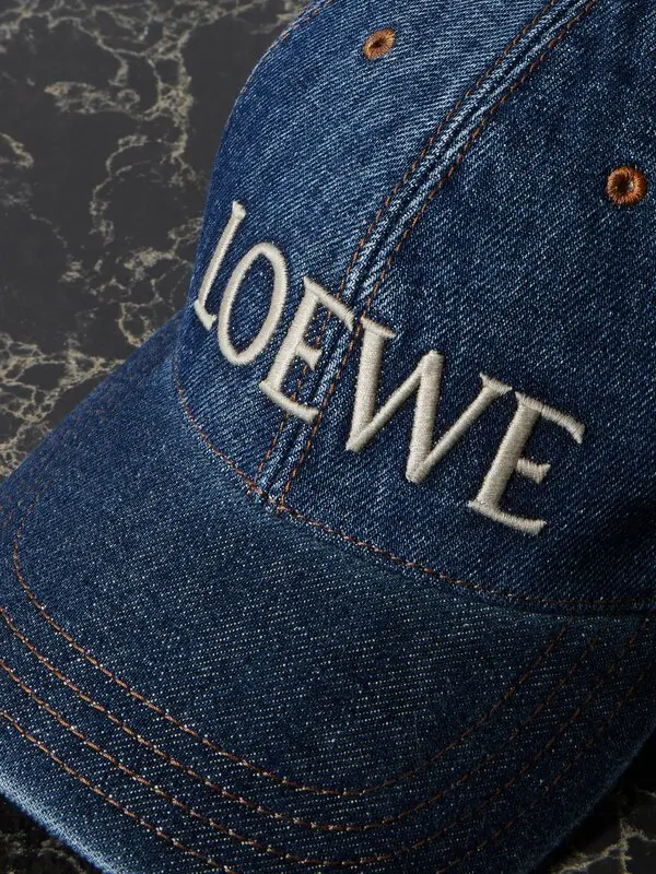 Loewe Paula's Ibiza Embroidered Denim Baseball Cap - Blue