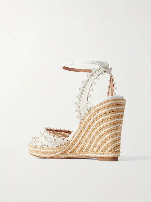 AQUAZZURA Kahlo Raffia Wedge Espadrilles