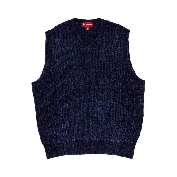Supreme Chenille Sweater Vest - Blue