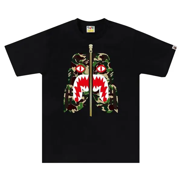 A BATHING APE Abc Camo Tiger Tee - Black