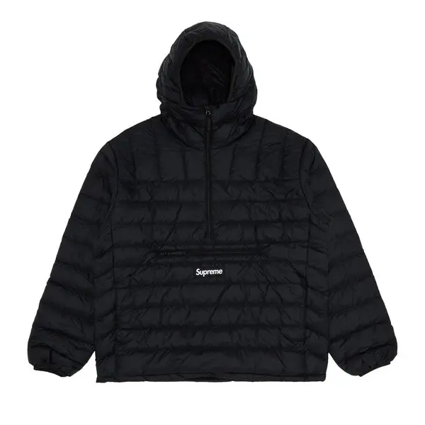 Supreme Micro Down Half Zip Hooded Pullover - Black