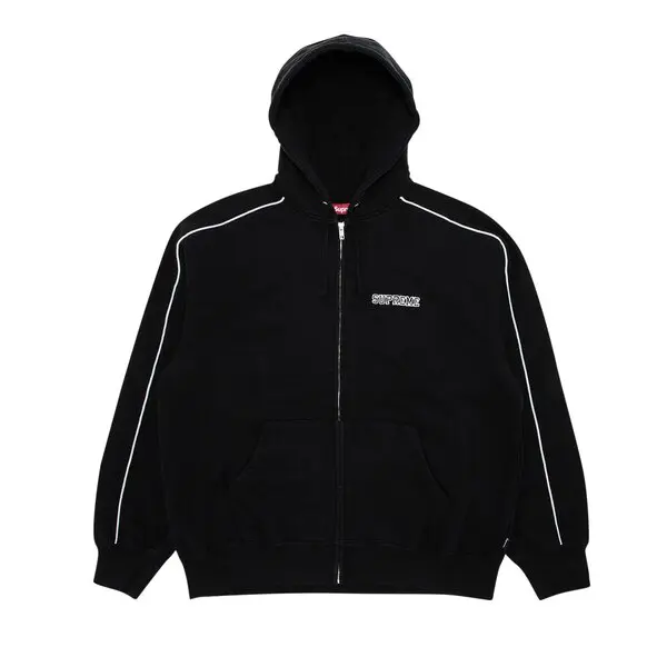 Supreme State Zip Up Hooded Sweatshirt - Black