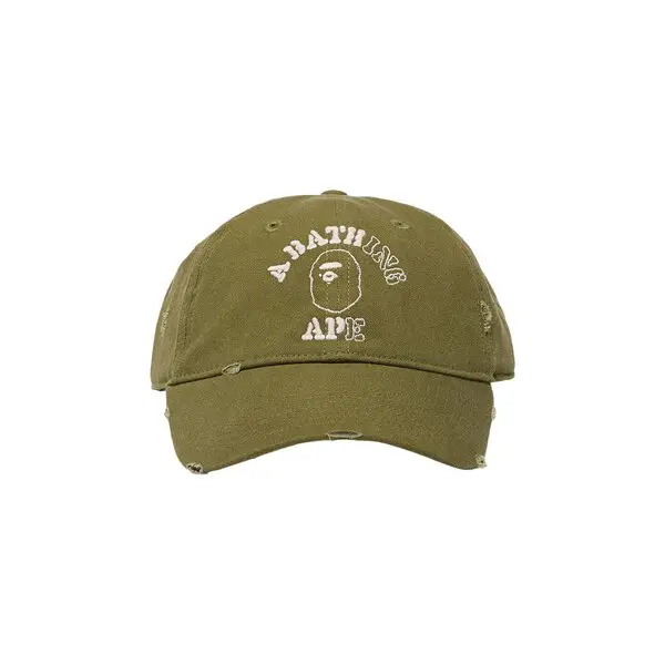 A BATHING APE Worn Out College Cap - Green