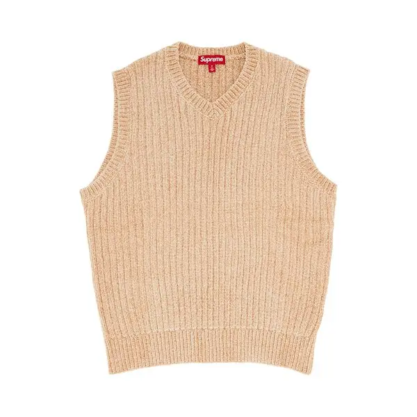 Supreme Chenille Sweater Vest - Tan