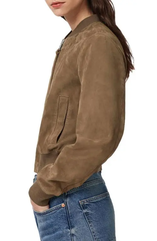 ALLSAINTS Orten Suede Bomber Jacket - Walnut Brown