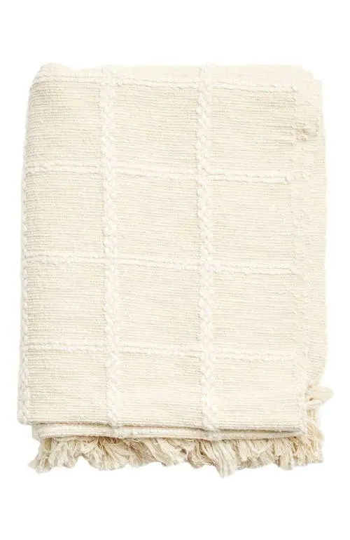 STUDIO VARIOUSLY Sea Shell Textured Checks Handloom Throw