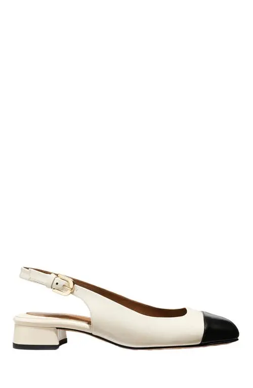 MARGAUX LONNBERG The Darcy Slingback Ballerinas - Cream And Black