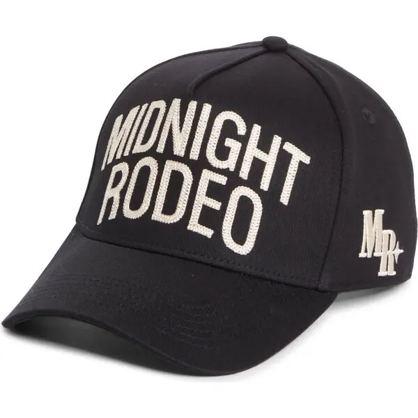 MIDNIGHT RODEO Ffa Chain Stitch Baseball Cap - Black