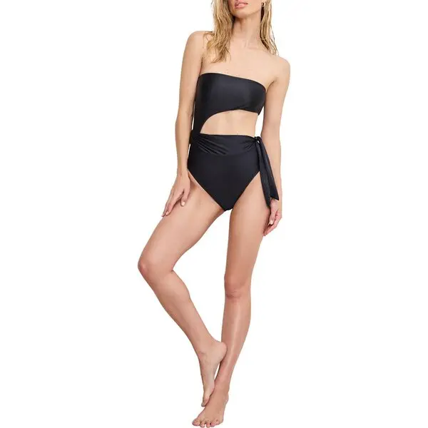 Good American Strapless Cutout One-piece Swimsuit - Black001