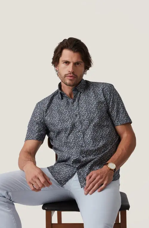 34 Heritage Field Floral Short Sleeve Button-up Shirt - Navy
