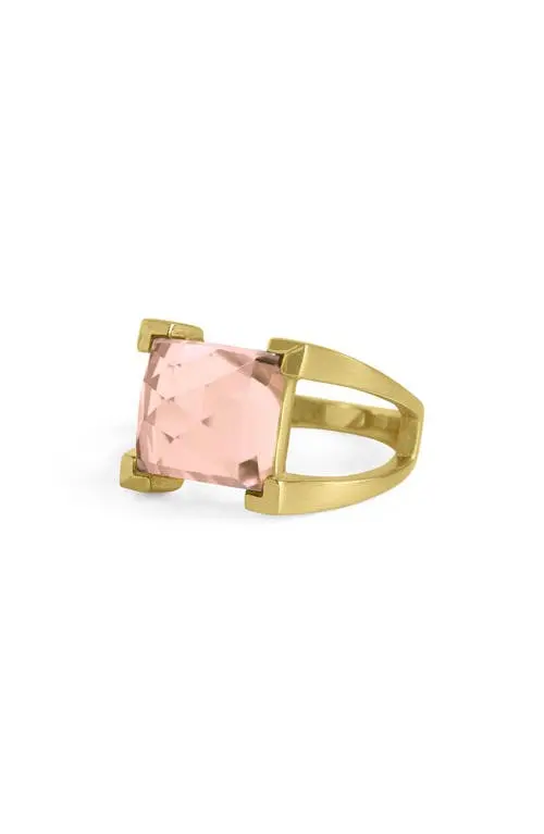 DEAN DAVIDSON Mini Plaza Morganite Signet Ring - Yellow Gold/ Morganite