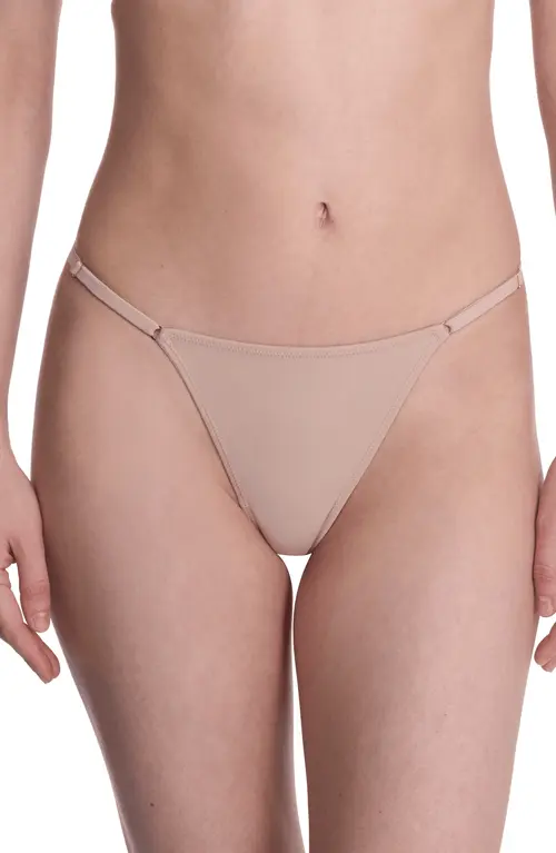 Natori Verge Adjustable String Thong - Cafe