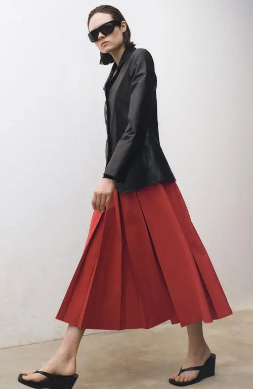 Mango Pleated Midi Skirt