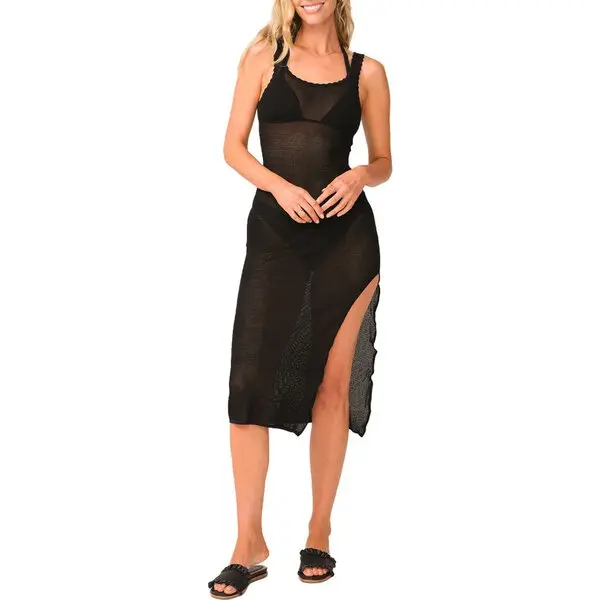 PQ SWIM Lettie Semisheer Cover-up Dress - Midnight