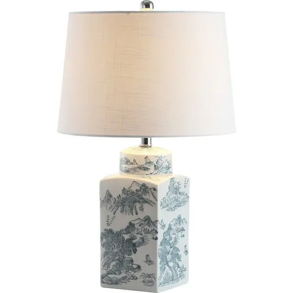 JONATHAN Y Audrey 24.5" Chinoiserie Led Table Lamp - Blue/white