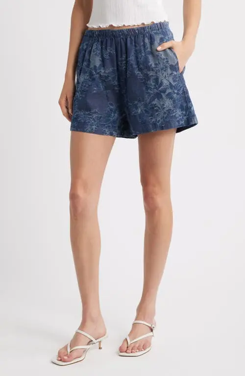 NEXT Floral Jacquard Denim Shorts