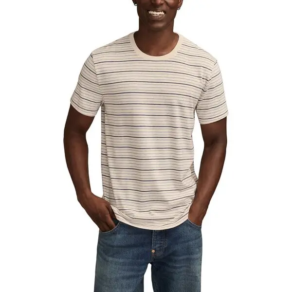 Lucky Brand Stripe Crewneck T-shirt - White