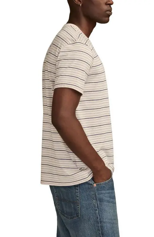 Lucky Brand Stripe Crewneck T-shirt - White
