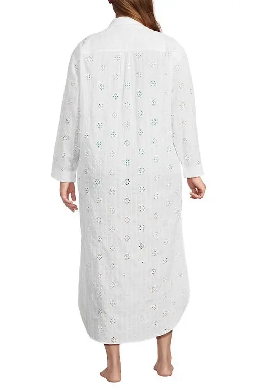 LANDS' END Eyelet Maxi Cover-up Dress - White