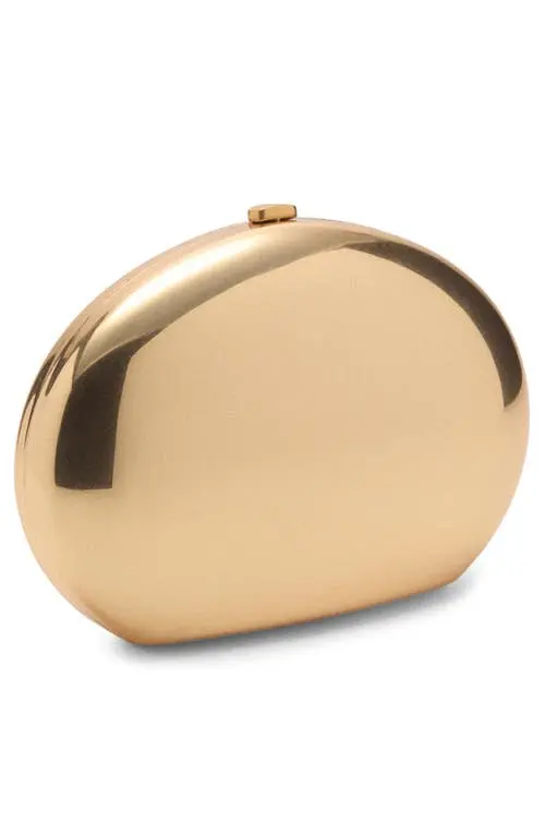 Mango Metallic Frame Clutch - Gold