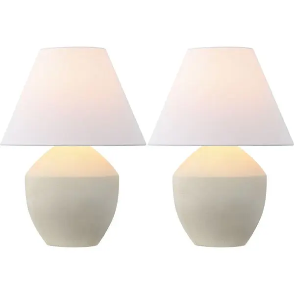 JONATHAN Y Ralf 20.5" Minimalist Scandinavian Resin/iron Led Table Lamp - Matte Cream