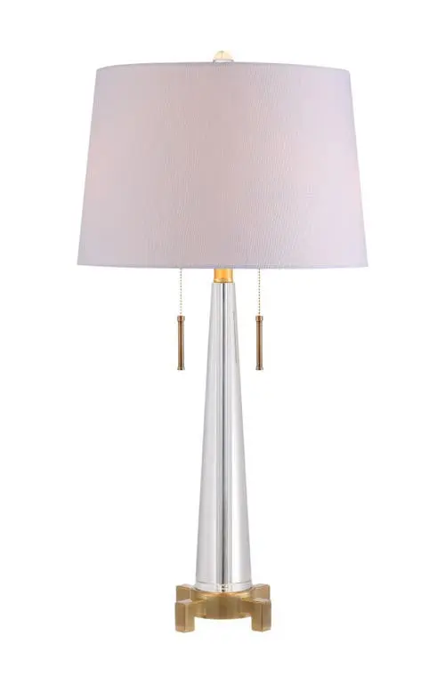 JONATHAN Y Zoe 29.5" 2-light Crystal Led Table Lamp - Clear/brass Gold