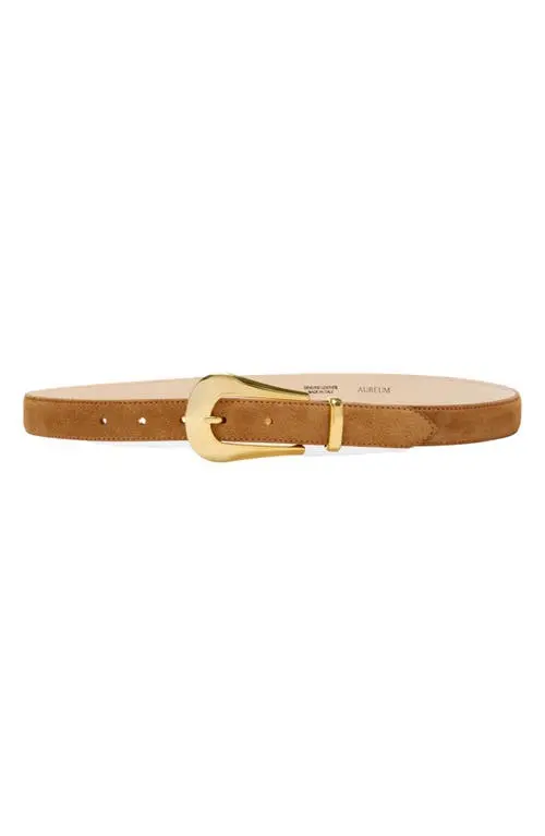 AUREUM No. 17 Suede Belt - Honeycomb Suede/ Gold