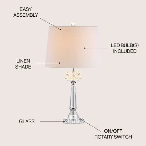 JONATHAN Y Day 24.5" Crystal Led Table Lamp