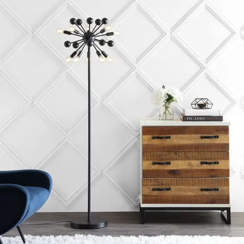 JONATHAN Y Orbit 10-light 63" Modern Sputnik Metal Led Floor Lamp